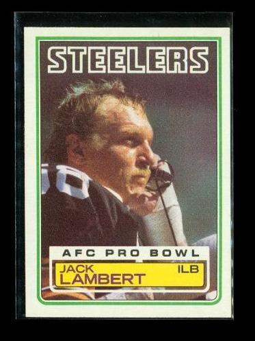 Vintage 1983 TOPPS AFC PRO BOWL Football Trading Card #363 JACK LAMBERT ...