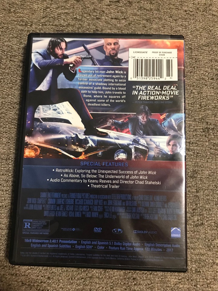 John Wick: Chapter 2 (DVD, 2017) 31398259442| eBay