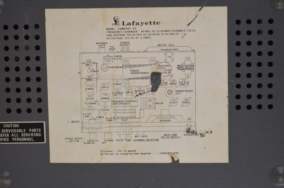 Lafayette Comstat 35 23 Channel CB Radio Base Station w/ AC Cord POWERS ...