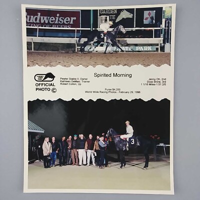 1996 "Spirited Morning" Horse Racing Promotional Photo 8 x 10 Garden ...