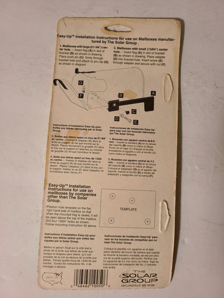 Vintage Easy Up Mailbox Flag Kit Model RFL1 - MADE IN USA by The Solar ...