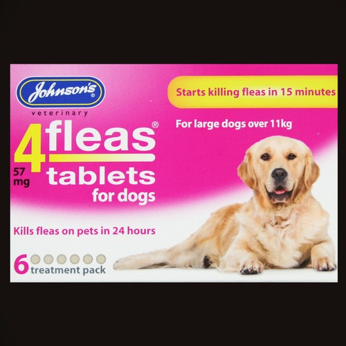 JOHNSONS 4FLEAS 6 TABLET PACK STARTS TO KILL LARGE DOG FLEAS IN 15 ...