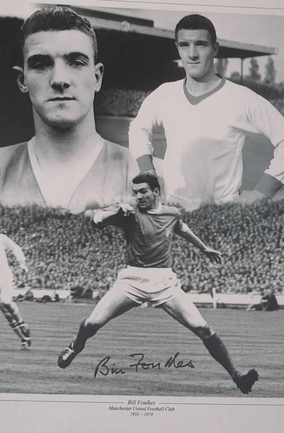 BILL FOULKES MANCHESTER UNITED SIGNED MONTAGE PHOTO CLEARANCE SALE ...