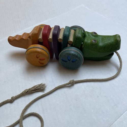 Plantoys Rainbow Wooden Alligator Toy Pull Along Kids Multicolor | eBay