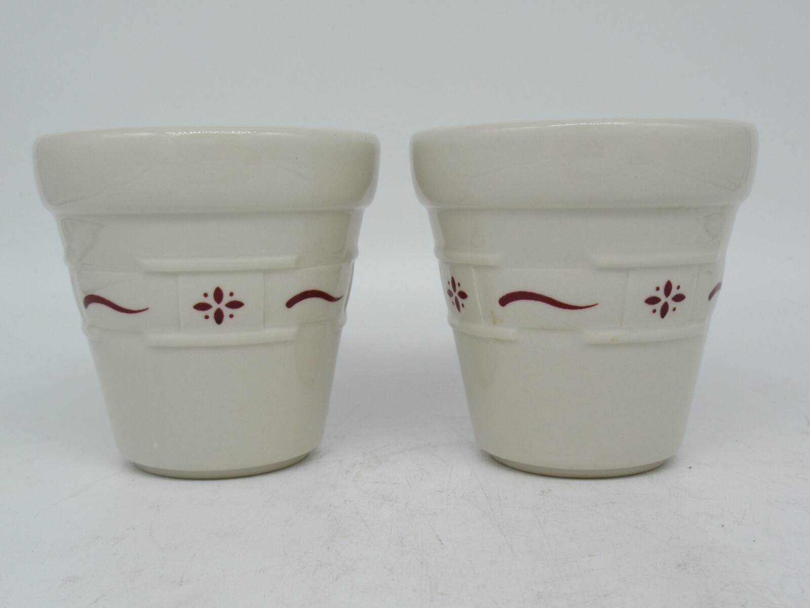 Set of 2 Longaberger Pottery Woven Traditions Heritage Paprika 3 ...