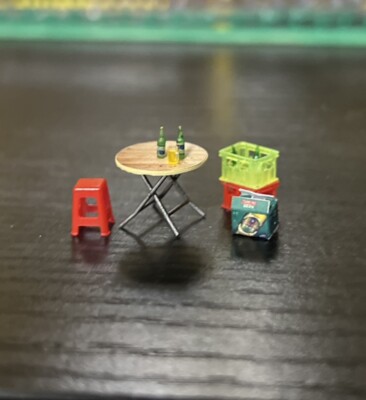 Diorama 1/64 Scale Folding Tables Stools Wine Glass Model City Scene ...