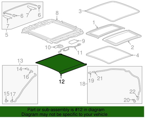 GENUINE 2017-2022 CADILLAC XT5-XT6 JET BLACK SUNSHADE COVER 84124539 ...