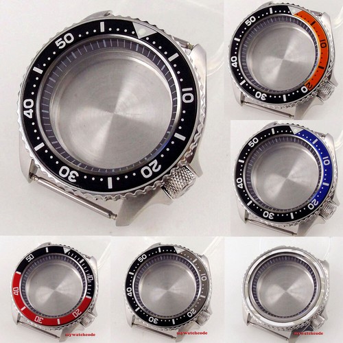 42mm Black Chapter Ring Watch Case Sapphire Glass fit NH35 NH36 SKX007 ...