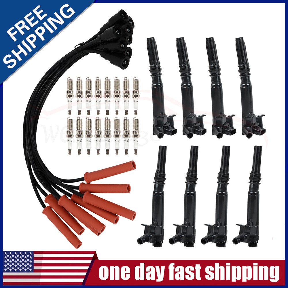 8pcs Ignition Coils Pack & Wires Set for Ford F150 F250 F350 Super Duty ...