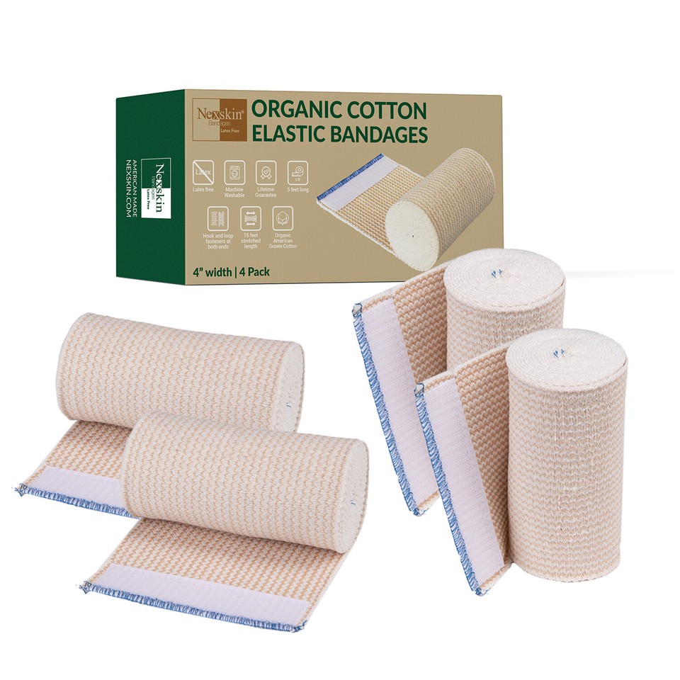 Nexskin Cotton Elastic Compression Bandages Hook & Loop Wrap Fasteners ...