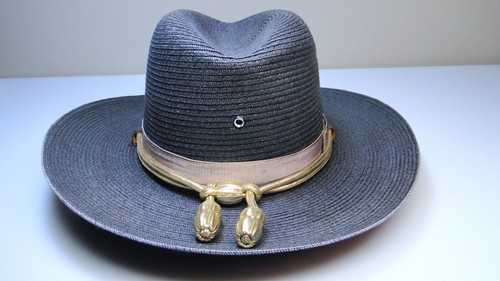 Vintage Stratton Sheriff Hat w Leather Strap & Gold Cords Size 6 7/8 | eBay