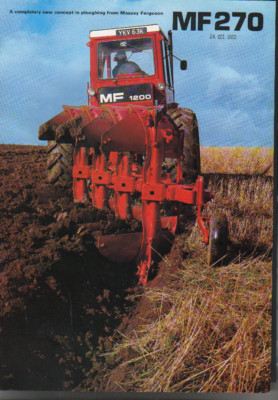 1977 Massey Ferguson "MF270" Reversible Tractor Plough Brochure Leaflet ...