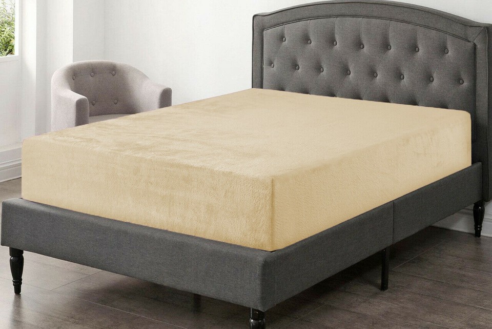 Extra Deep Teddy Fleece Fitted Sheet Luxury Cosy Warm Bed Sheet Double ...