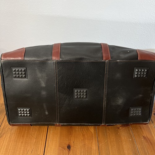 VTG SCULLY Leather Duffel Bag Large 21” Overnight Western Luggage Black ...