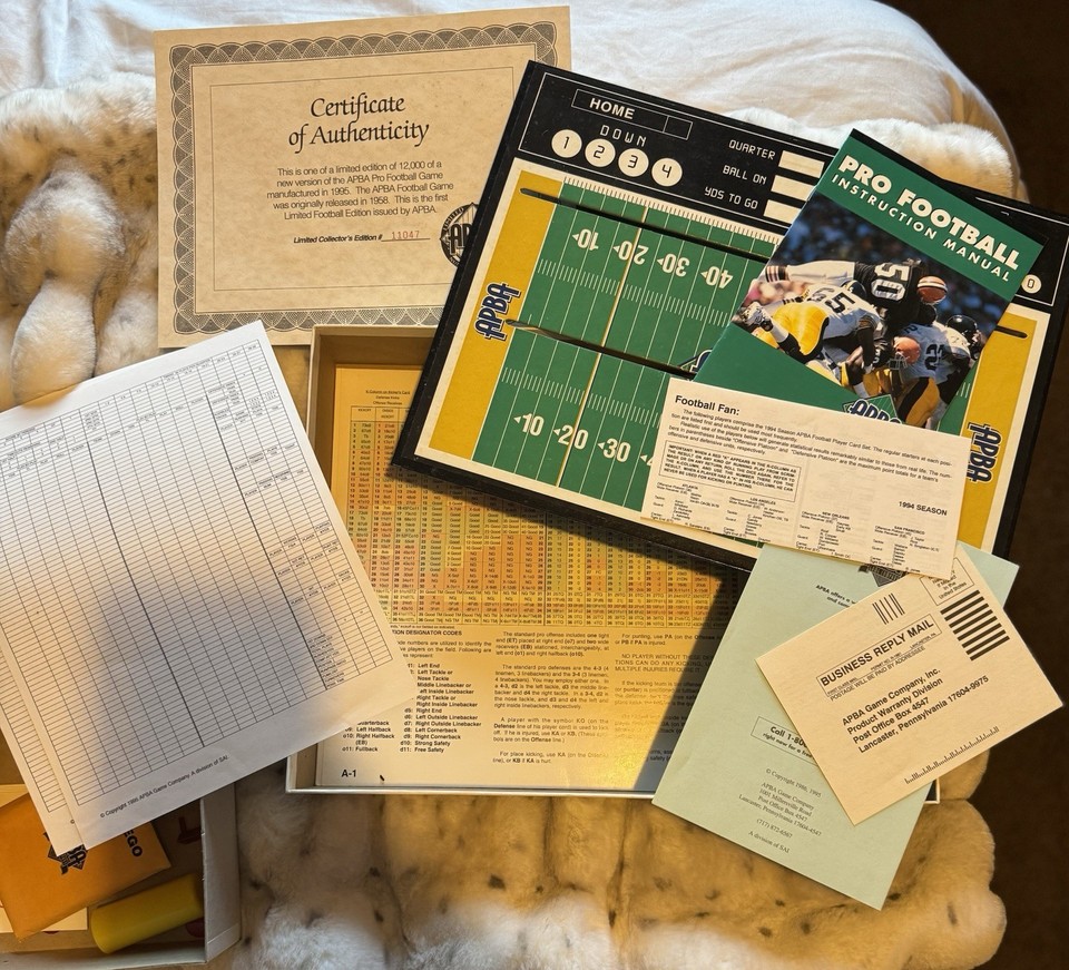 APBA Pro Football Board Game | eBay
