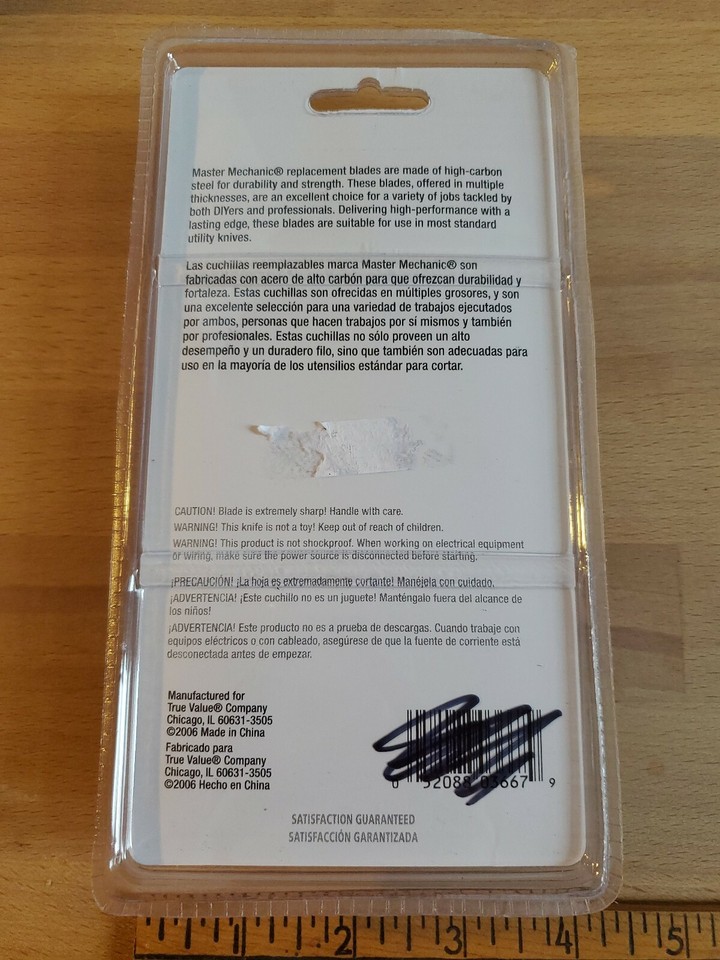 Master Mechanic 100 Piece Utility Knife Replacement Blades 0.25" NEW ...