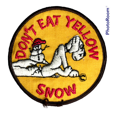 Don't Eat Yellow Snow Round Patch, Dog and Snowman, 3-Inch Diameter | eBay
