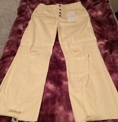 Risen Pale Yellow 5 button Jeans Size 13 | eBay