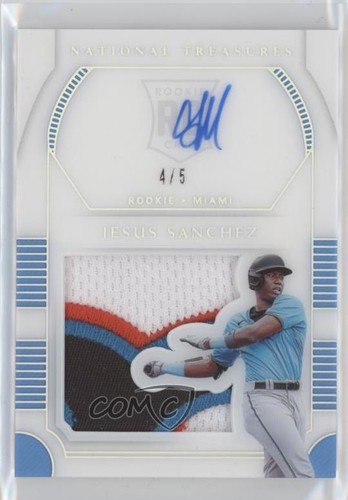 2021 Panini National Treasures Holo Silver /5 Jesus Sanchez Rookie Auto ...