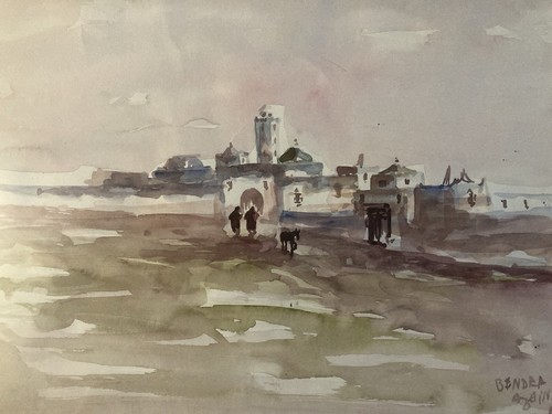 Beautiful Watercolor Landscape 1970 Orientalist Azaine Oriental | eBay UK