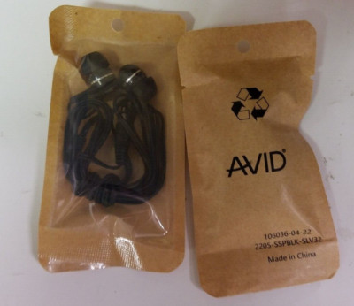 Case of 100 AVID EARBUDS 2205-SSPBLK-SLV32 Earbuds Stereo Silicon | eBay