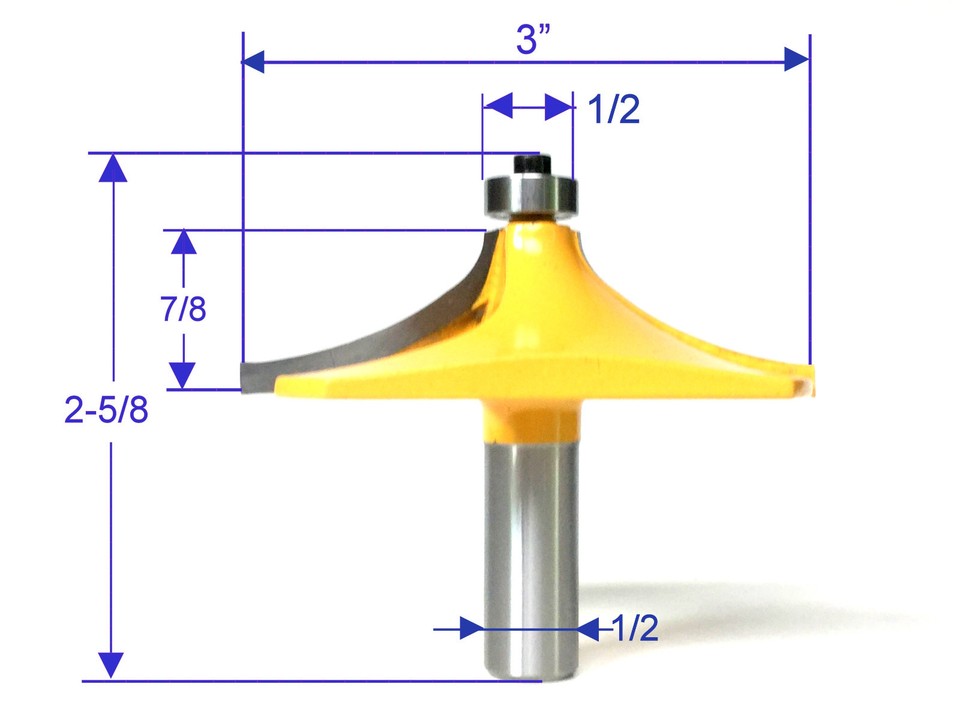1 pc 1/2" SH 3" Cutting Diameter Handrail, Thumbnail Table Edge B ...