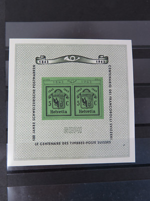 1943 Schweiz Genfer Briefmarken-Ausstellung GEPH Michel Block 10 postfrisch | eBay.de