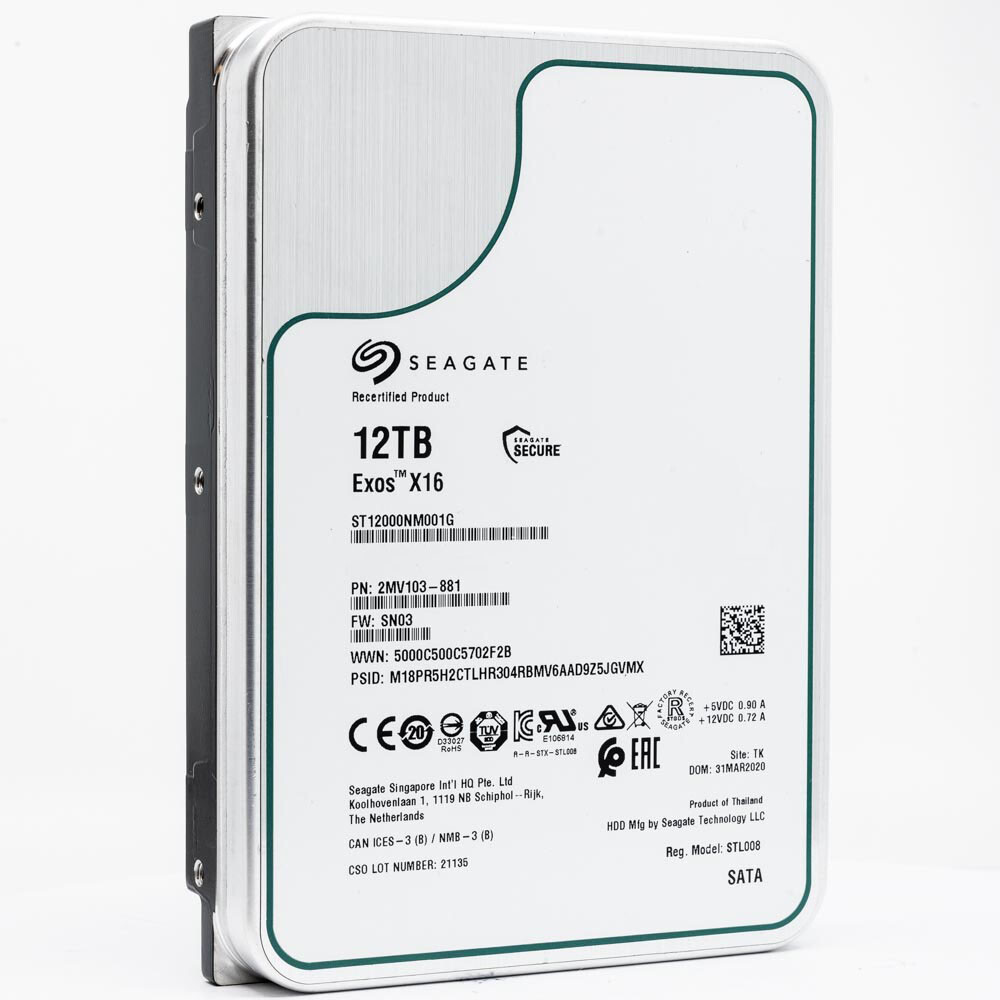 Seagate Exos X16 12TB 7200RPM SATA 6Gb/s 3.5" Enterprise HDD ...