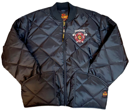 Chicago Fire Department Quilted Jacket Full Zip Cross Axe | eBay