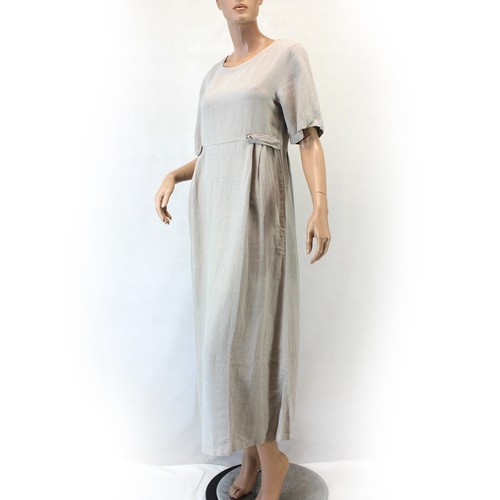 Click by Color me Cotton CMC 100% Linen Natural beige color dress ...