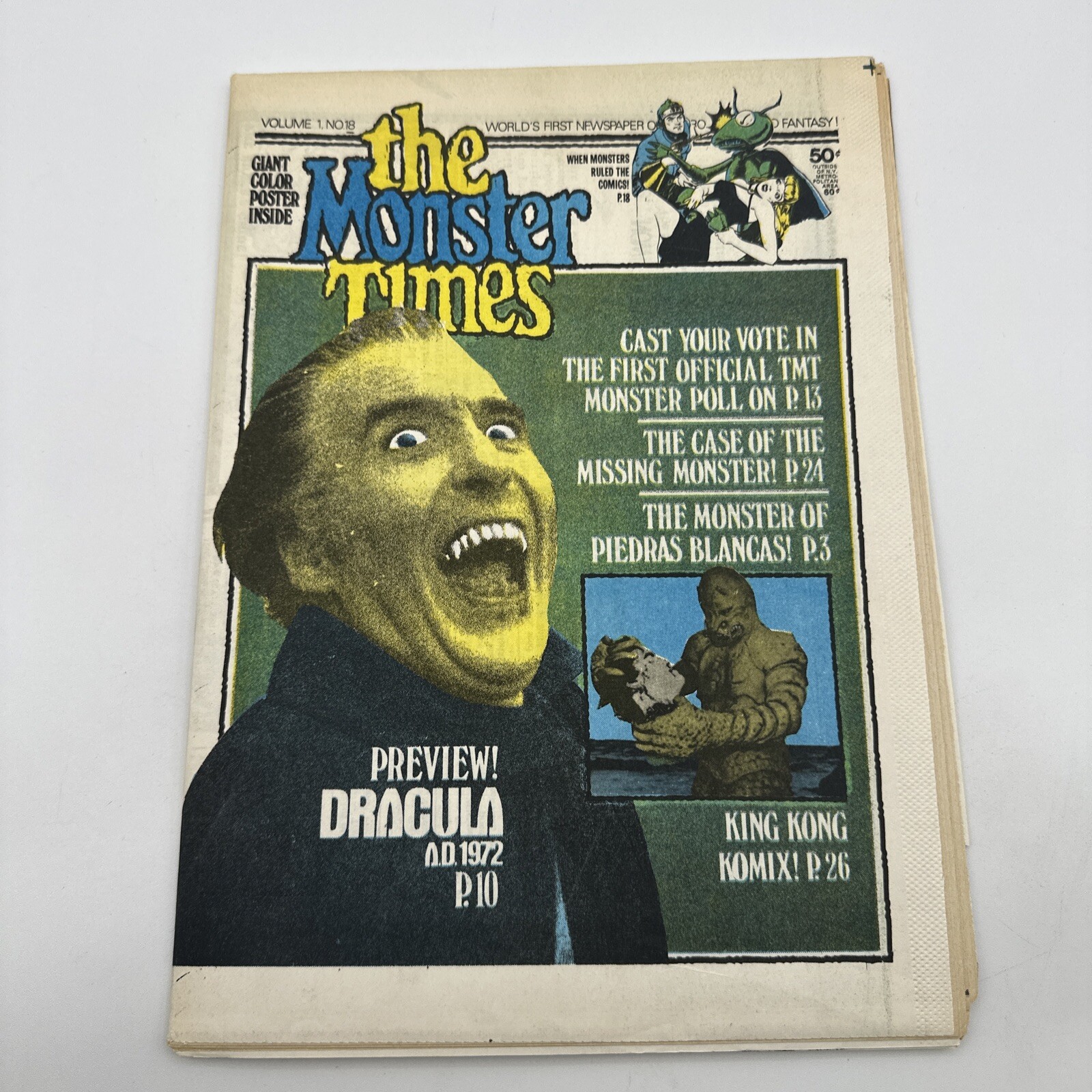 The Monster Times Magazine Newspaper Vol. #1 Issue #18 DEC 1972 Dracula ...