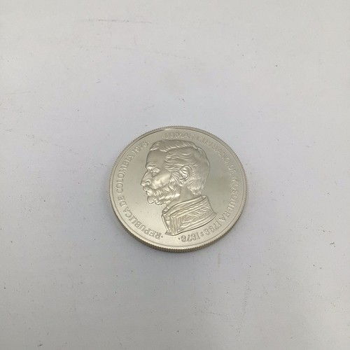 Colombia 1978 750 Pesos Silver Coin: Chestnut-Bellied Hummingbird- Mint ...