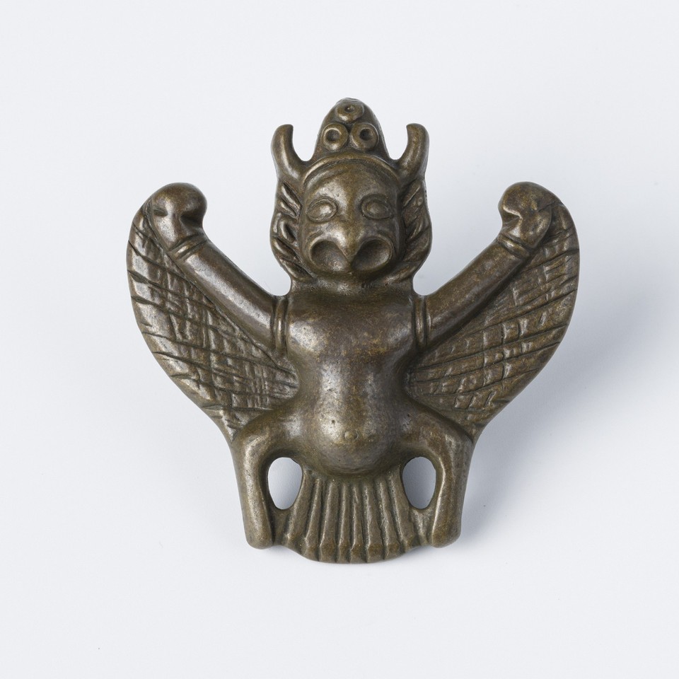 Bronze Tibetan Buddhist Amulet Garuda Winged Bird Pendant [6.6 x 6.4cm ...