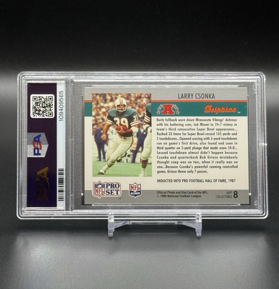 RARE 1990 Pro Set Super Bowl MVP's Larry Csonka PSA 10 GEM MINT HOF | eBay