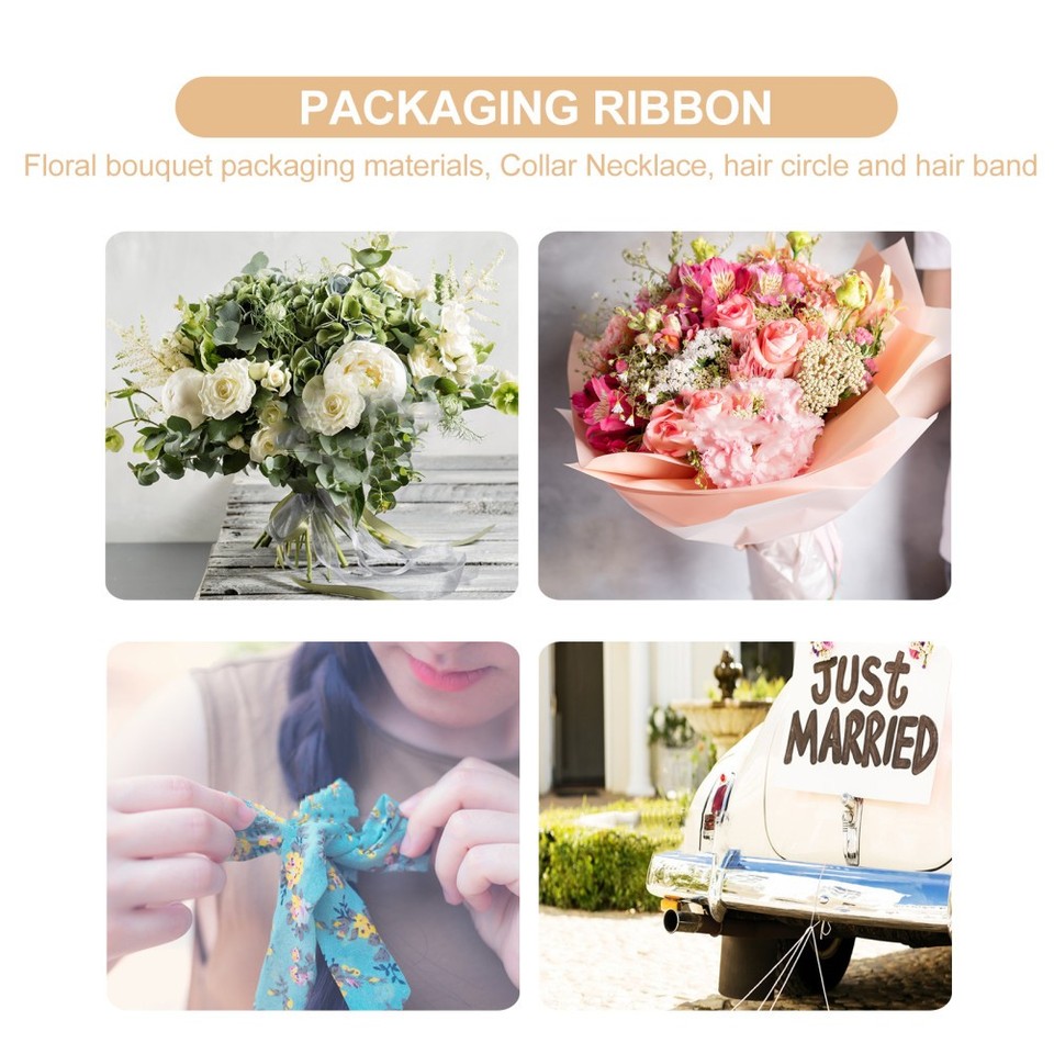 3 Rolls of Premium Black Ribbon Polyester Wrapping Ribbon Gift ...