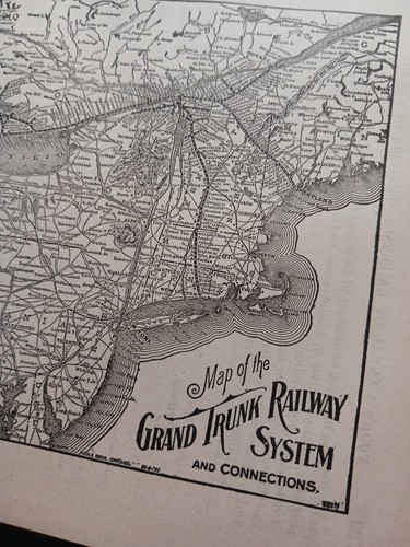 1902 Train Route Map + Report GRAND TRUNK RAILWAY OF CANADA ~ 10 Pages ...