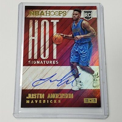 2015-16 Panini NBA Hoops Justin Anderson HS-JA Mavericks Auto Rookie ...