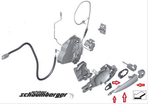 BMW Griffbügel lackiert Türe VR black sapp.met. 475 X3 F25 X4 F26 ...