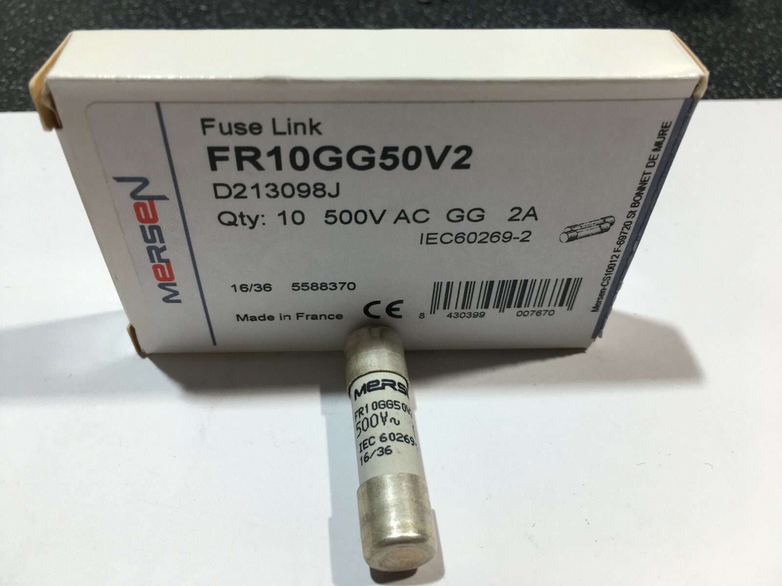 Ferraz Shawmut MERSEN FR10GG50V type gG Fuse 10x38mm Pick Your A Rating ...