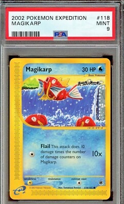 2002 Pokemon Expedition Magikarp Non-Holo #118 PSA 9 Mint Graded Card ...