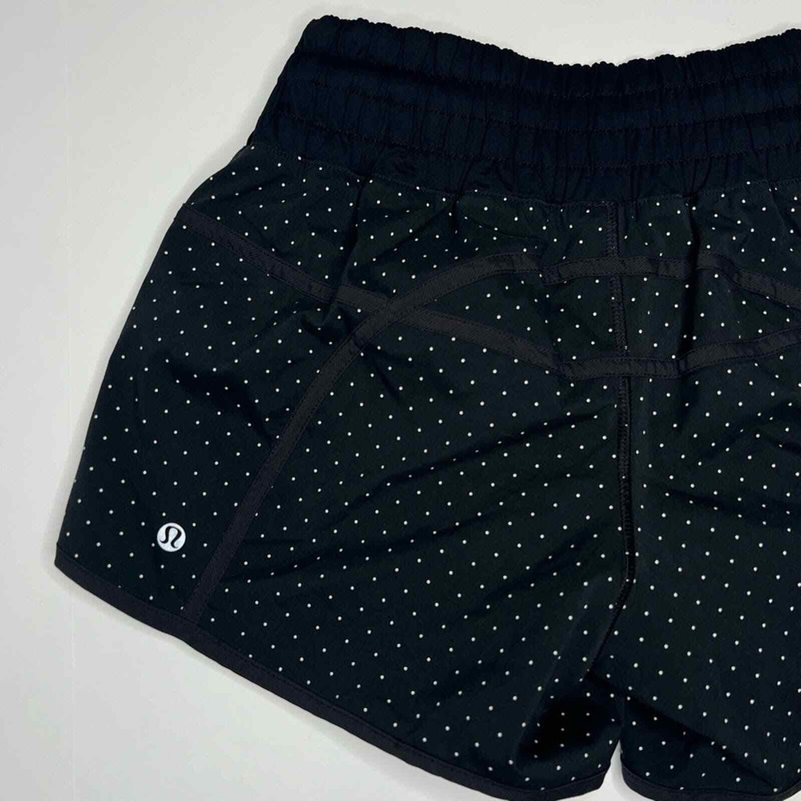 Lululemon Tracker Shorts Black Polka Dots Sz 8 - Gem