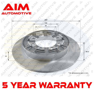 Brake Disc Rear AIM Fits Iveco Daily 1985- Daily Citys 2014- Daily Line ...
