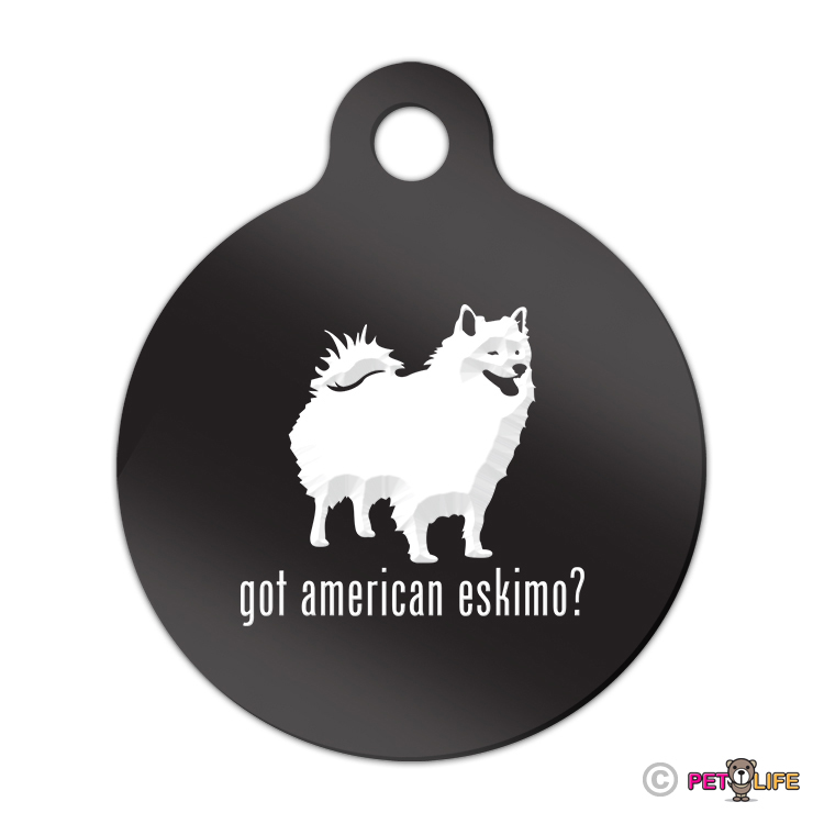Got American Eskimo Engraved Keychain Round Tag w/tab eskie Many Colors ...