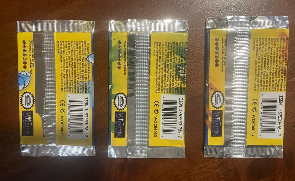 Pokemon English Base Set 1st Edition Empty Booster Packs set of 3 ...