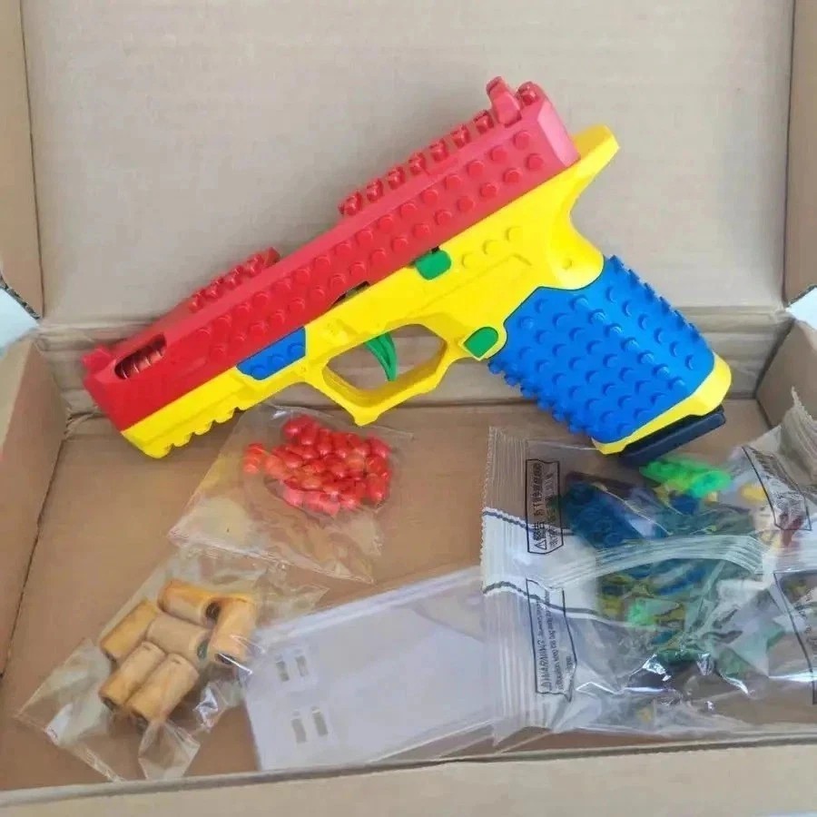 Working Building Bricks Blocks Gun Set Shooting Toy blaster firearm ...