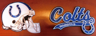 Indianapolis Colts Two High Quality Iron On Embroidered Patches FREE ...
