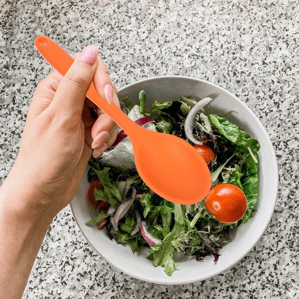 4 Pcs Silicone Spoon Child Serving Set Cooking Wide Spoons Heat ...