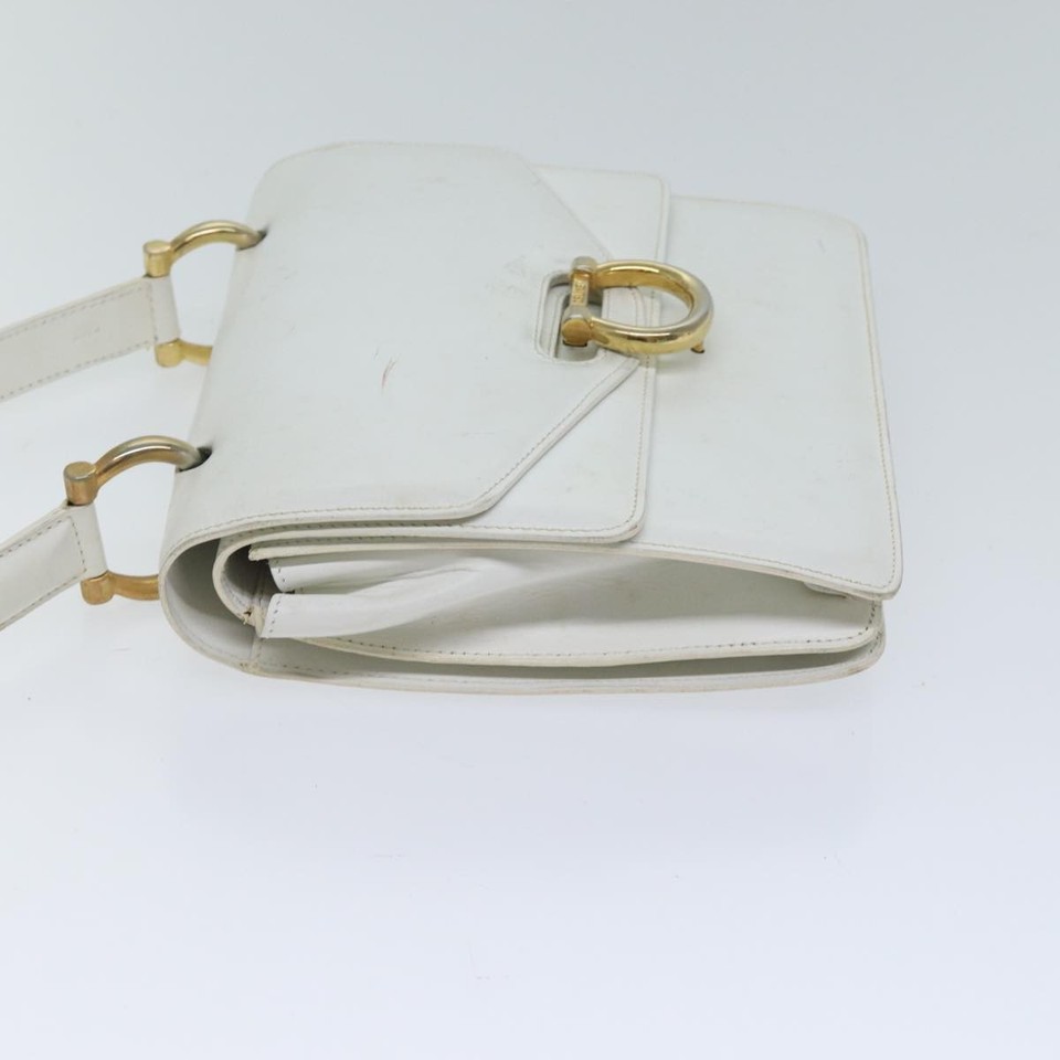 CELINE Hand Bag Leather White Auth 71163 | eBay