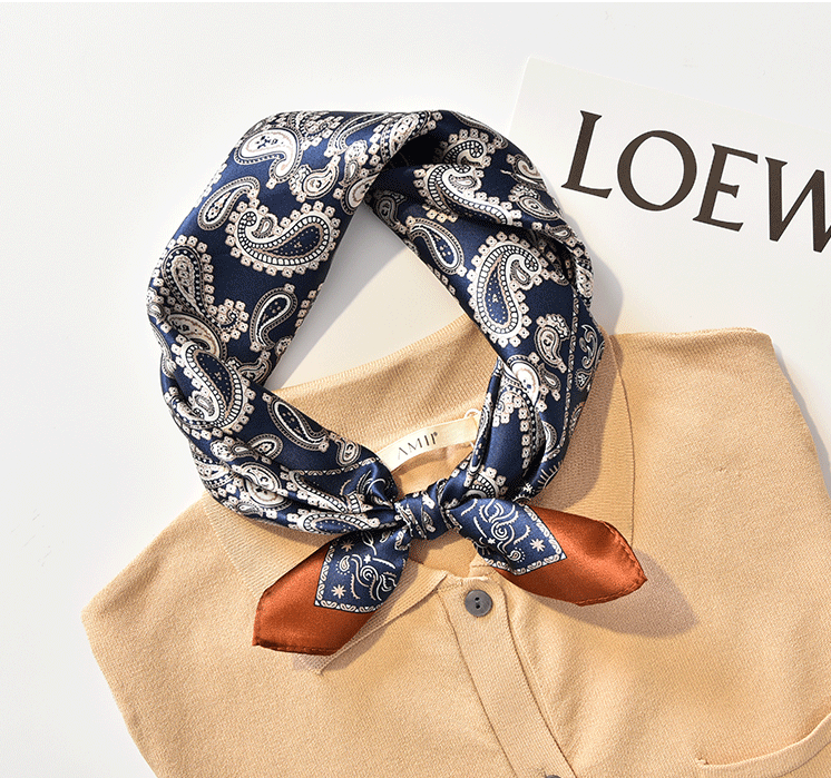 100 Silk Scarf Vintage Paisley Men Square Neckerchief Suit Shirt Cravat ...
