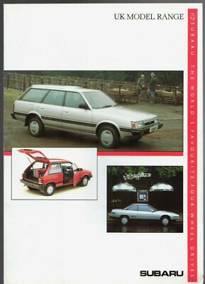 Subaru Range 1987 UK Market Foldout Sales Brochure Justy L-Series XT MV ...
